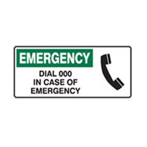 Emergency Dial 000 Sign – Summit Workwear and Safety